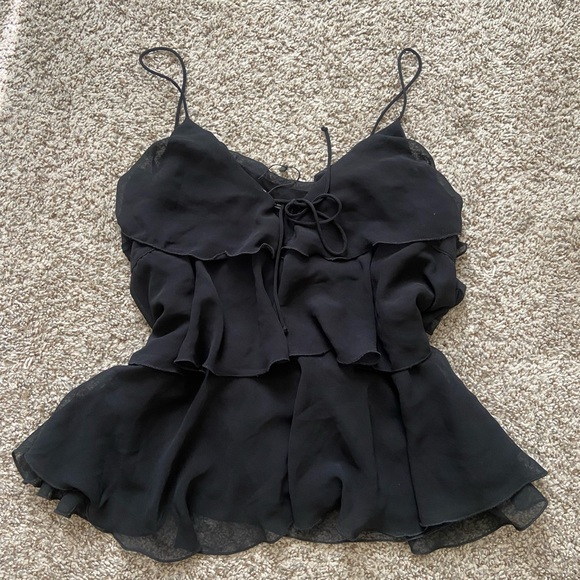 Zara | Tops | Zara Black Layered Camisole Top | Poshmark